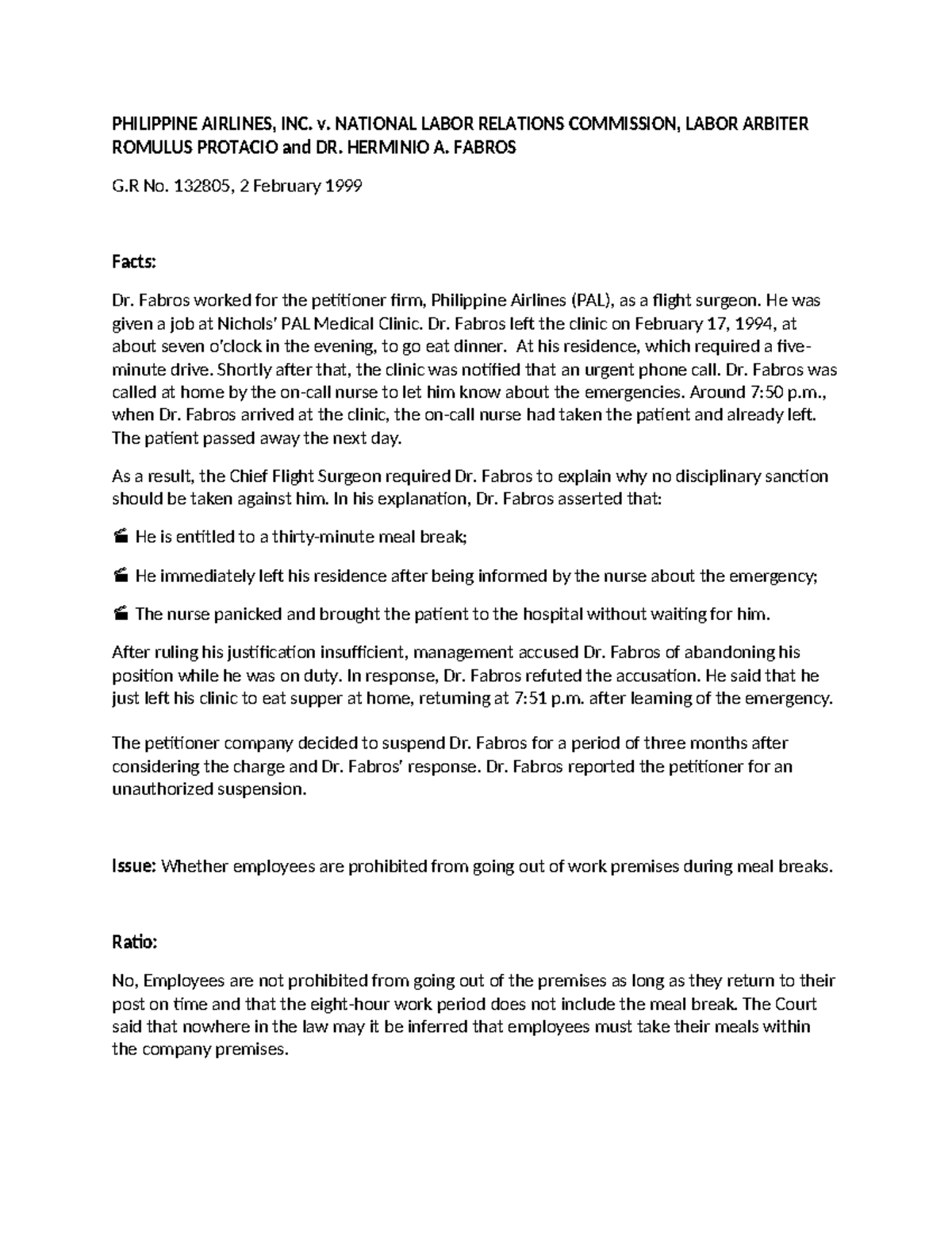PAL vs NLRC - PHILIPPINE AIRLINES, INC. v. NATIONAL LABOR RELATIONS ...