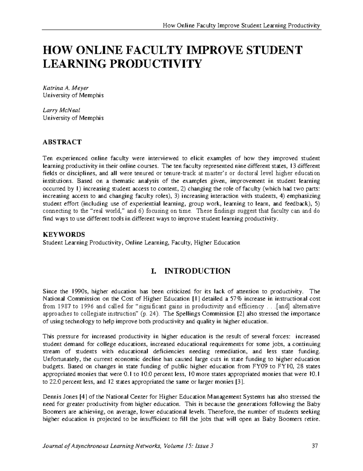 Rrl1 - HOW ONLINE FACULTY IMPROVE STUDENT LEARNING PRODUCTIVITY Katrina ...