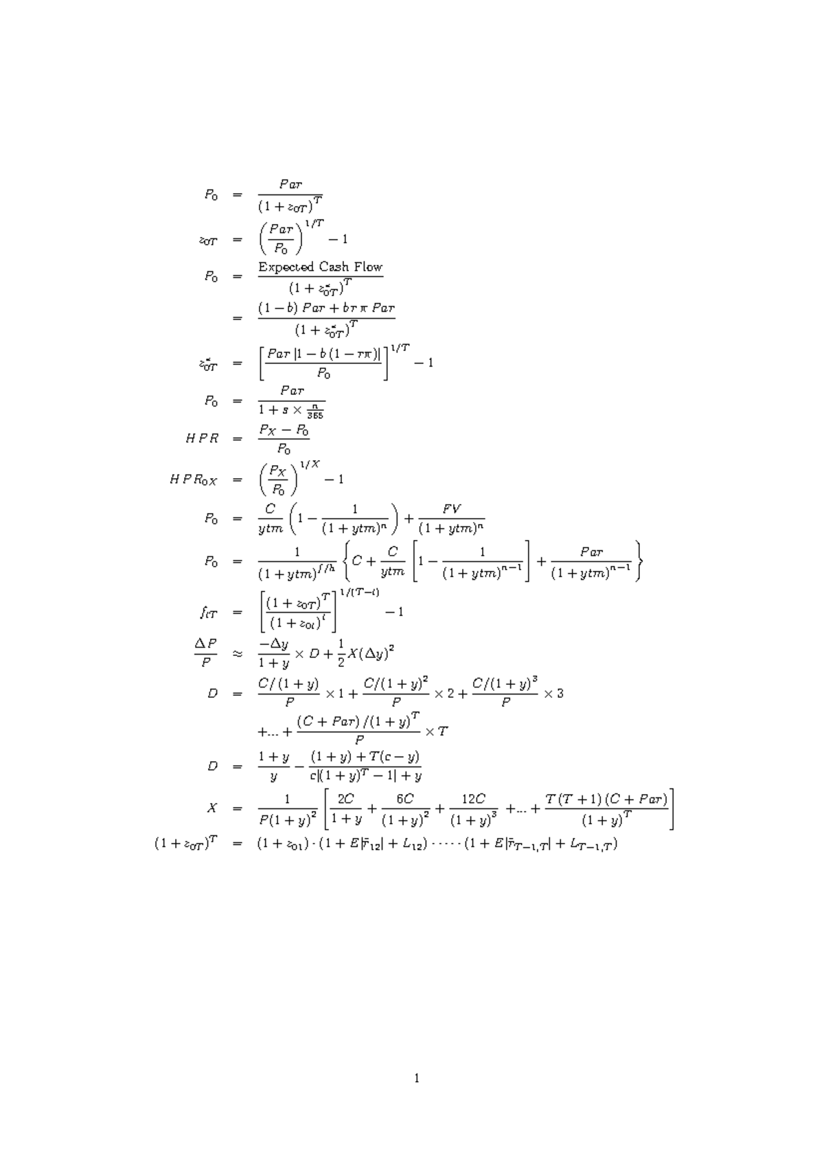 Formulasheet mt draft - Formula sheet MST - P 0 = P ar (1 + z 0 T )T z ...