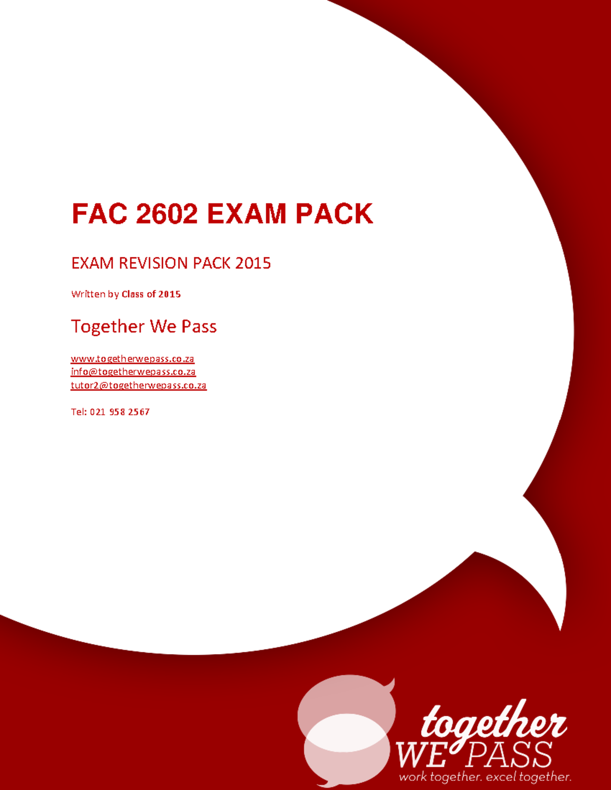 FAC2602 exam pack 3 - Passed with A - CLA1503 - Unisa - Studocu