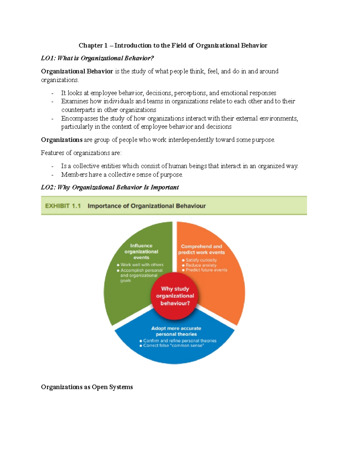 Chapter 1 - Introduction to the Field of Organizational Behavior ...