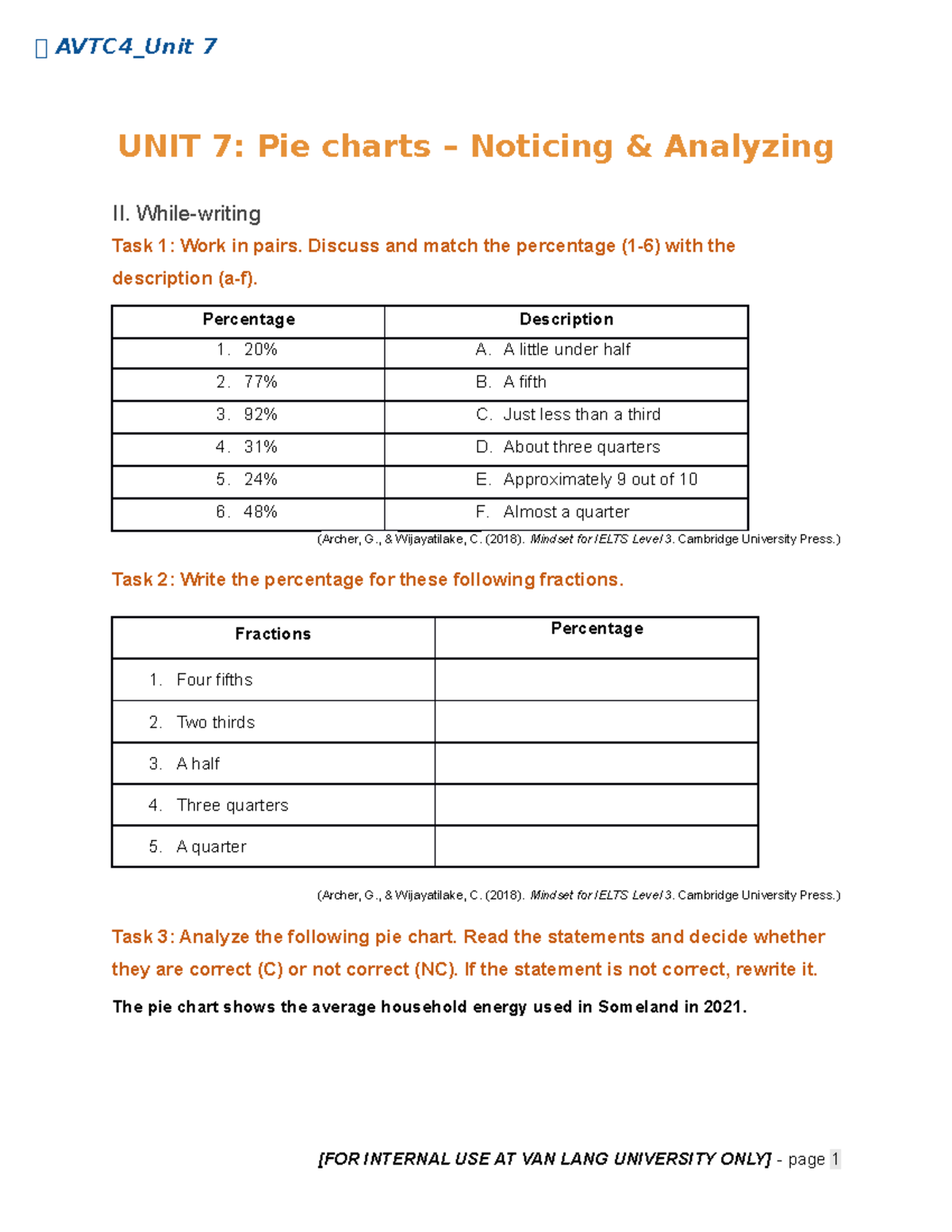 [222] AVTC4 -Unit 7- Pie-charts - IN Class - 📖 AVTC4_Unit 7 UNIT 7: Pie ...