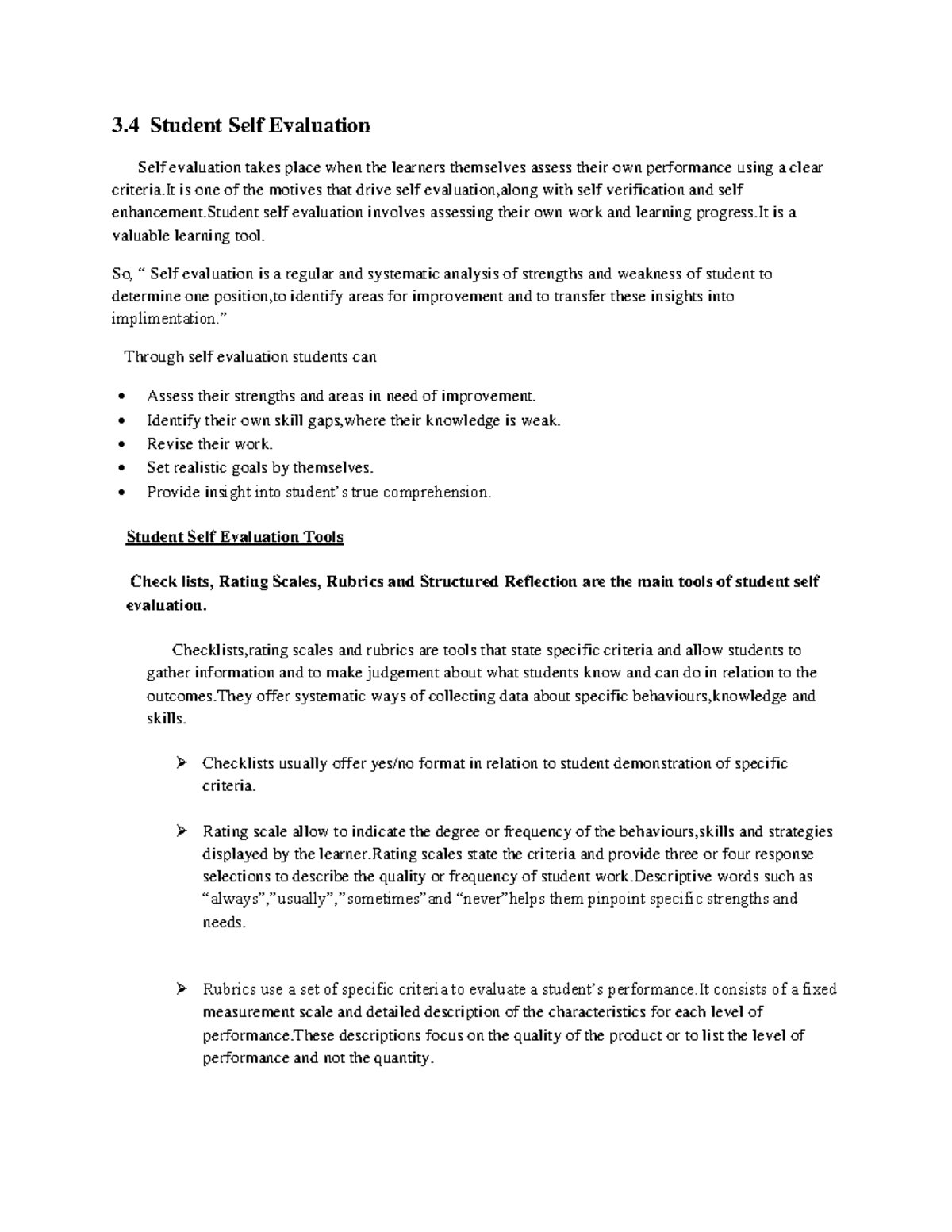 3.4 student self evaln - IT CONSISTS OF NOTES FOR B.ED SOCIAL SCIENCE 2 ...