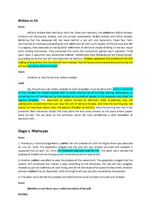 Cases III - Mendoza v. de Los Santos Topic: Applicability of Reserva ...