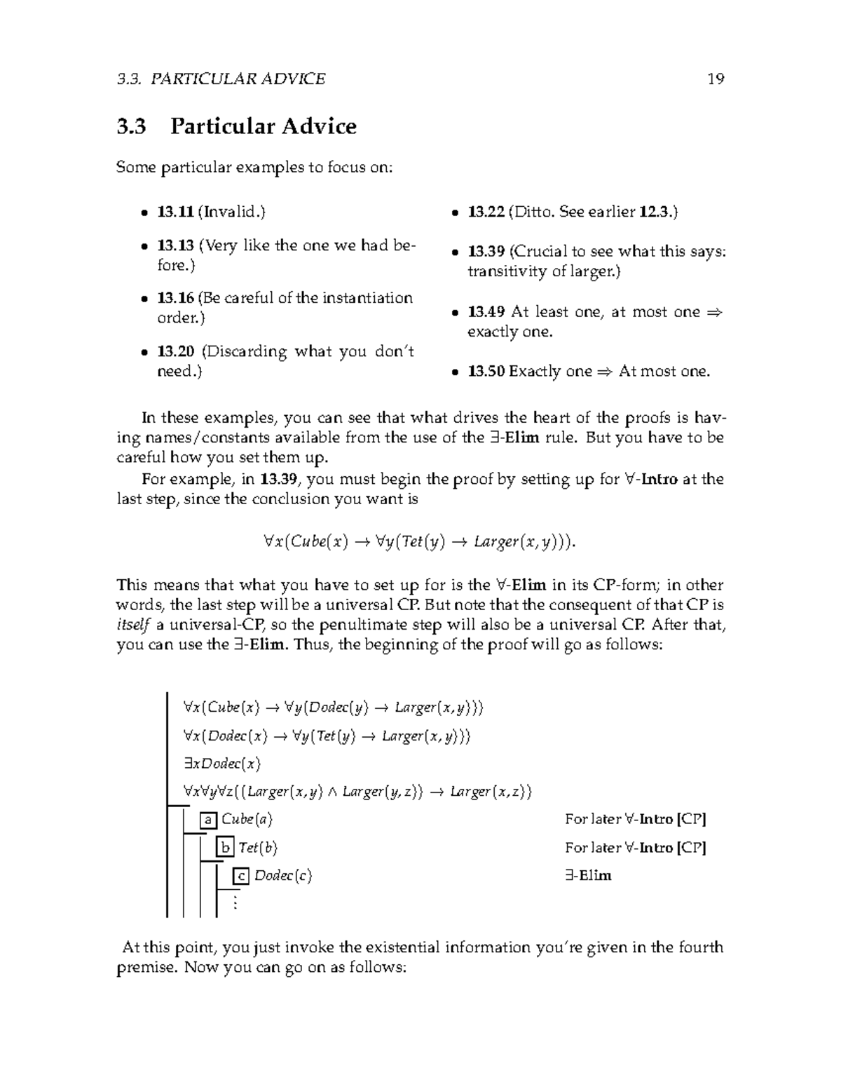 Examples of Quantifier Proofs - 3. PARTICULAR ADVICE 19 3 Particular Advice Some particular ...