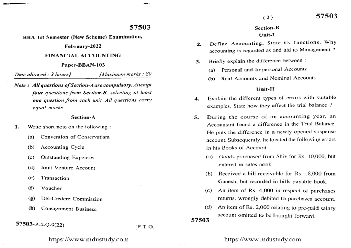 Bba-1-sem-financial-accounting-57503-feb-2022 - Bachelor's of Business ...