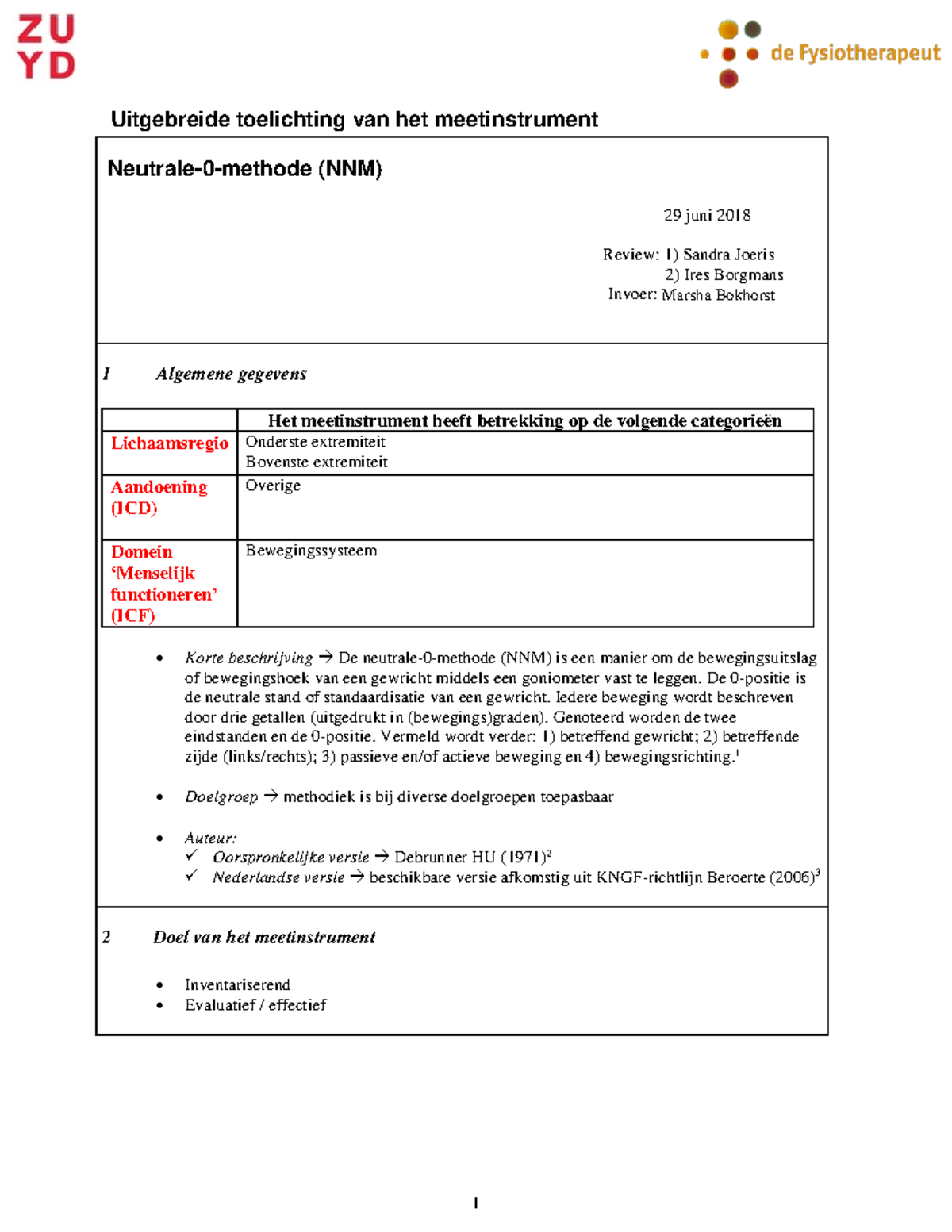 Neutrale 0 methode NNM form - 1 Uitgebreide toelichting van het ...