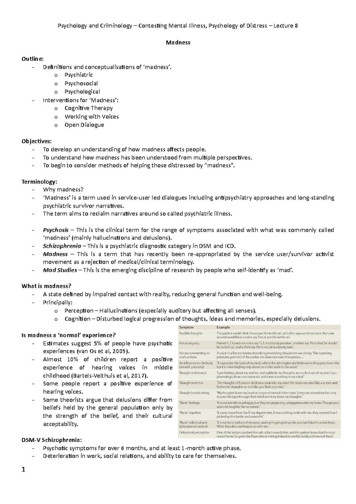 Lecture 8 - Madness - Madness Outline: - Definitions and ...