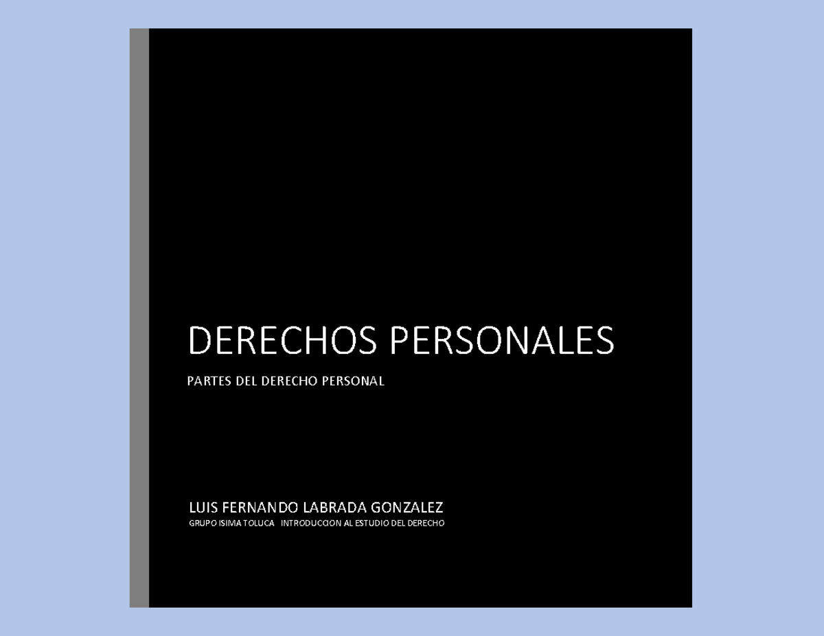 Derechos Personales - Apuntes 123455 - DERECHOS PERSONALES PARTES DEL ...