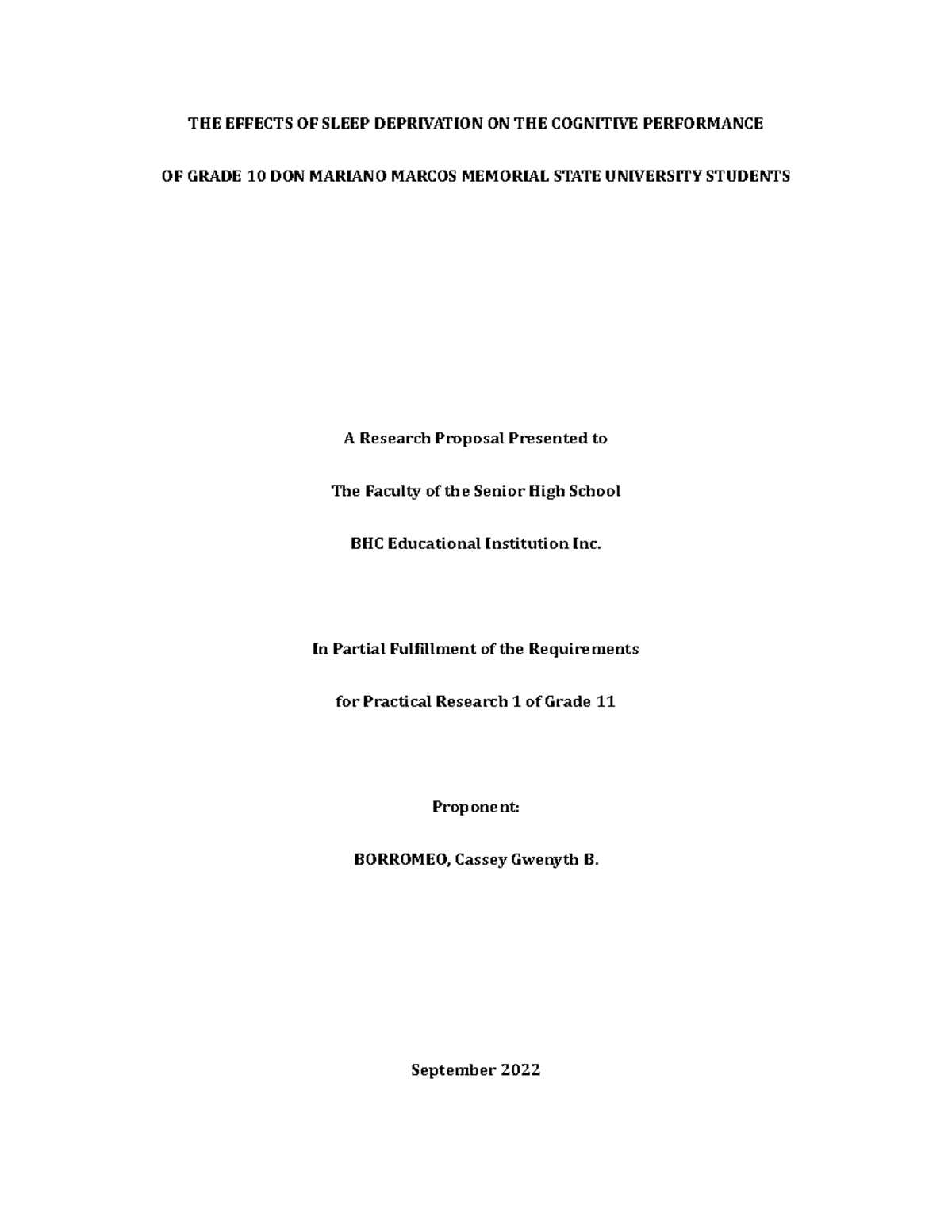 Sleep Deprivation and Cognitive Performance - THE EFFECTS OF SLEEP ...