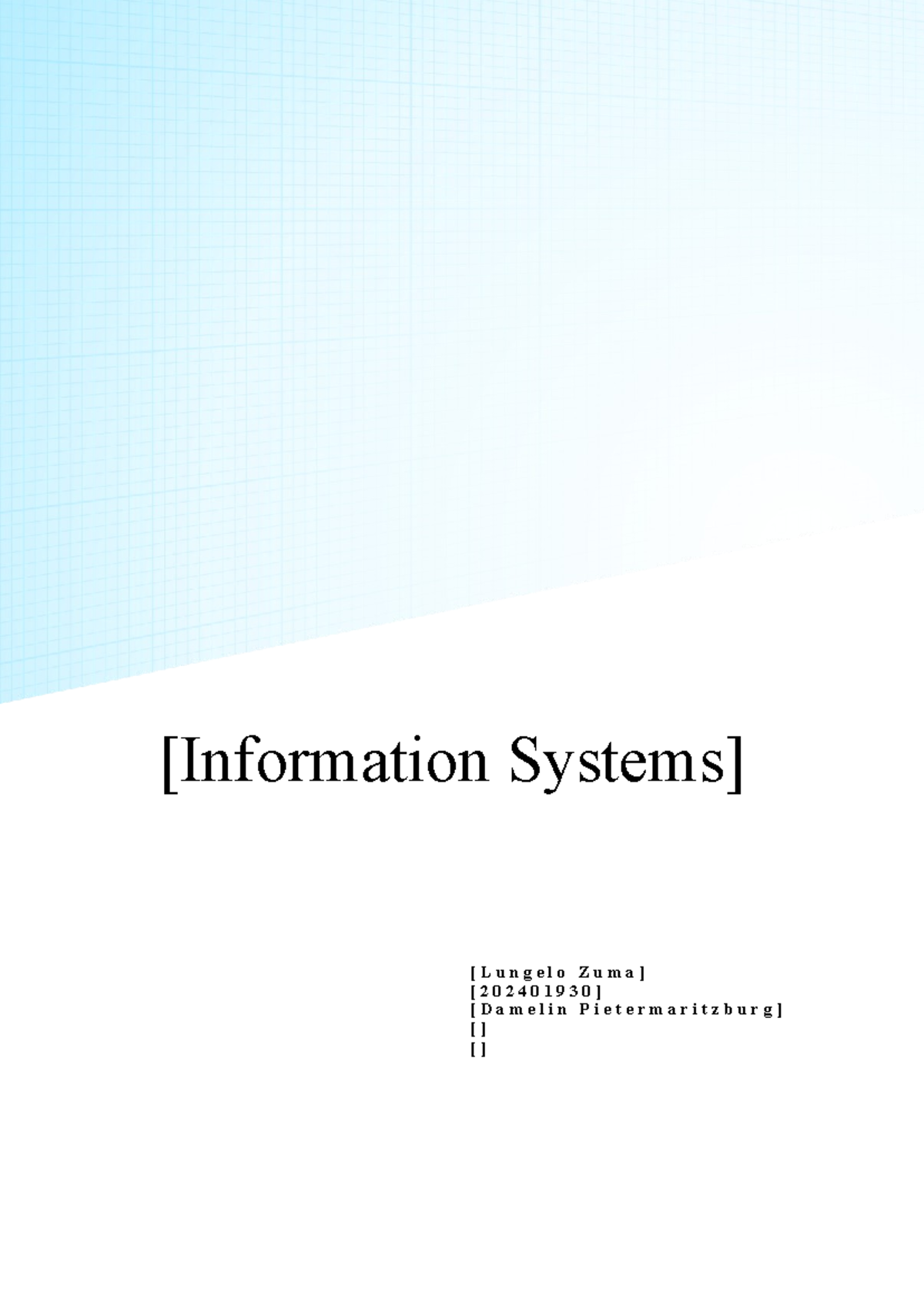 Information Systems 3A individual assessment - [Information Systems ...