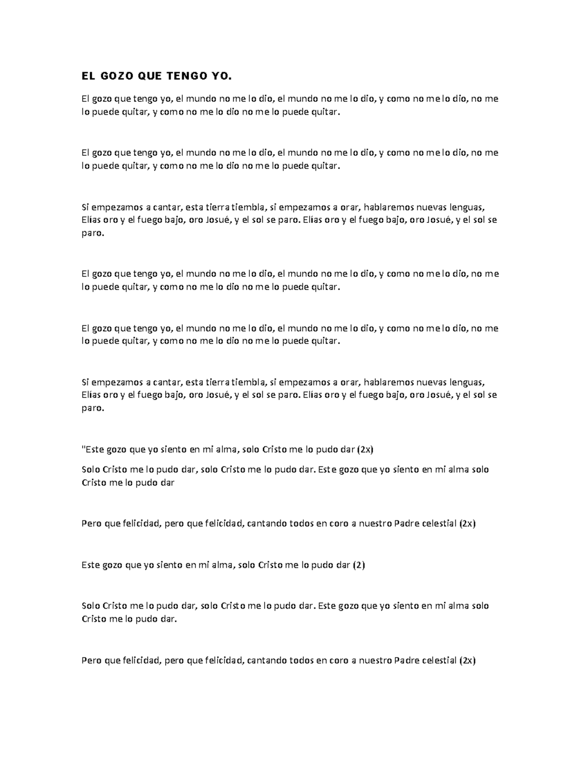 EL GOZO QUE Tengo YO - lee con libertad - EL GOZO QUE TENGO YO. El gozo ...