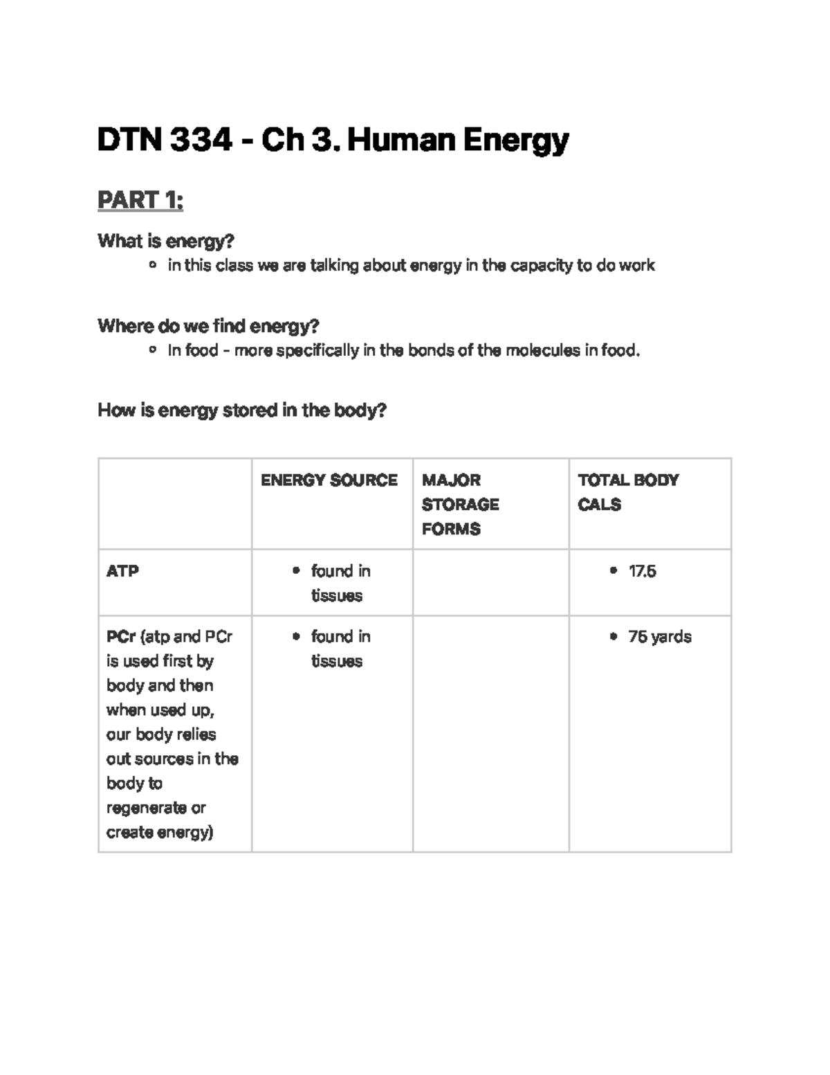 DTN 334 - Ch 3. Human Energy - DT N 3 3 4 - C h 3. H u m a n E n e rg y ...
