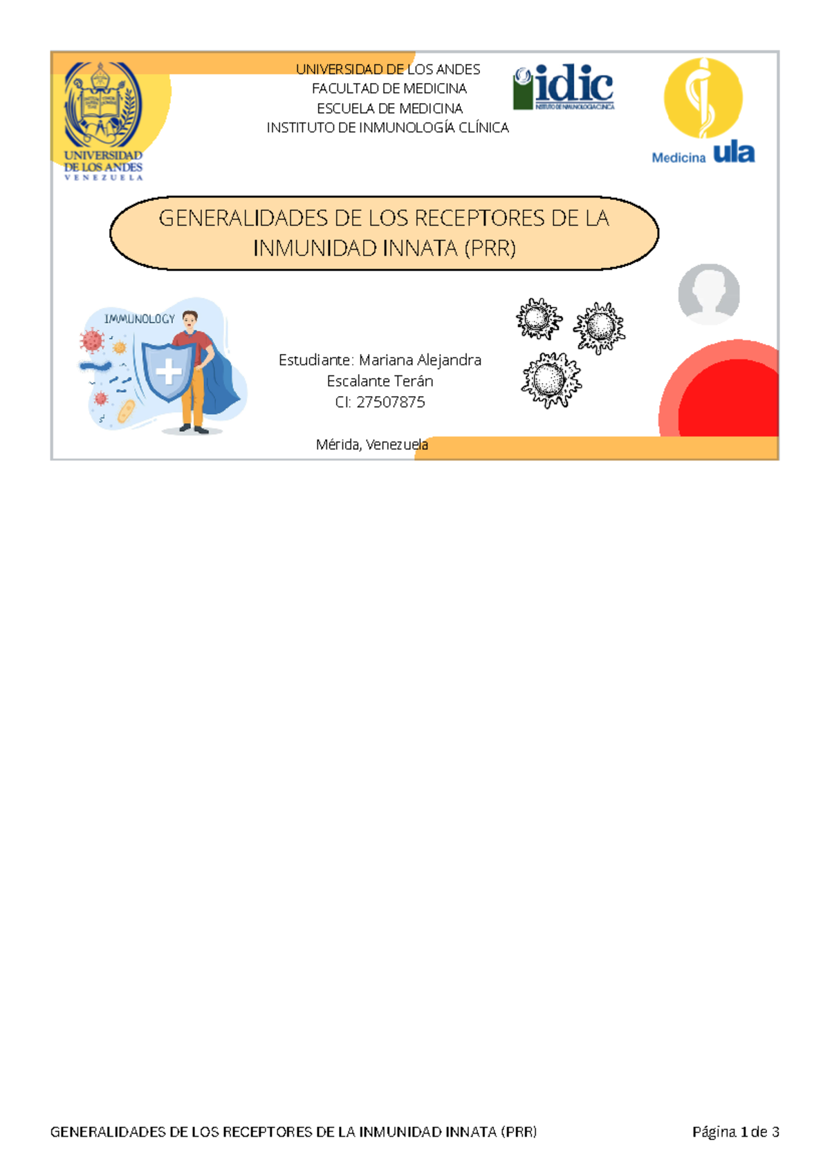 Generalidades de los receptores de la inmunidad innata (PRR) - GENERALIDADES DE LOS RECEPTORES ...