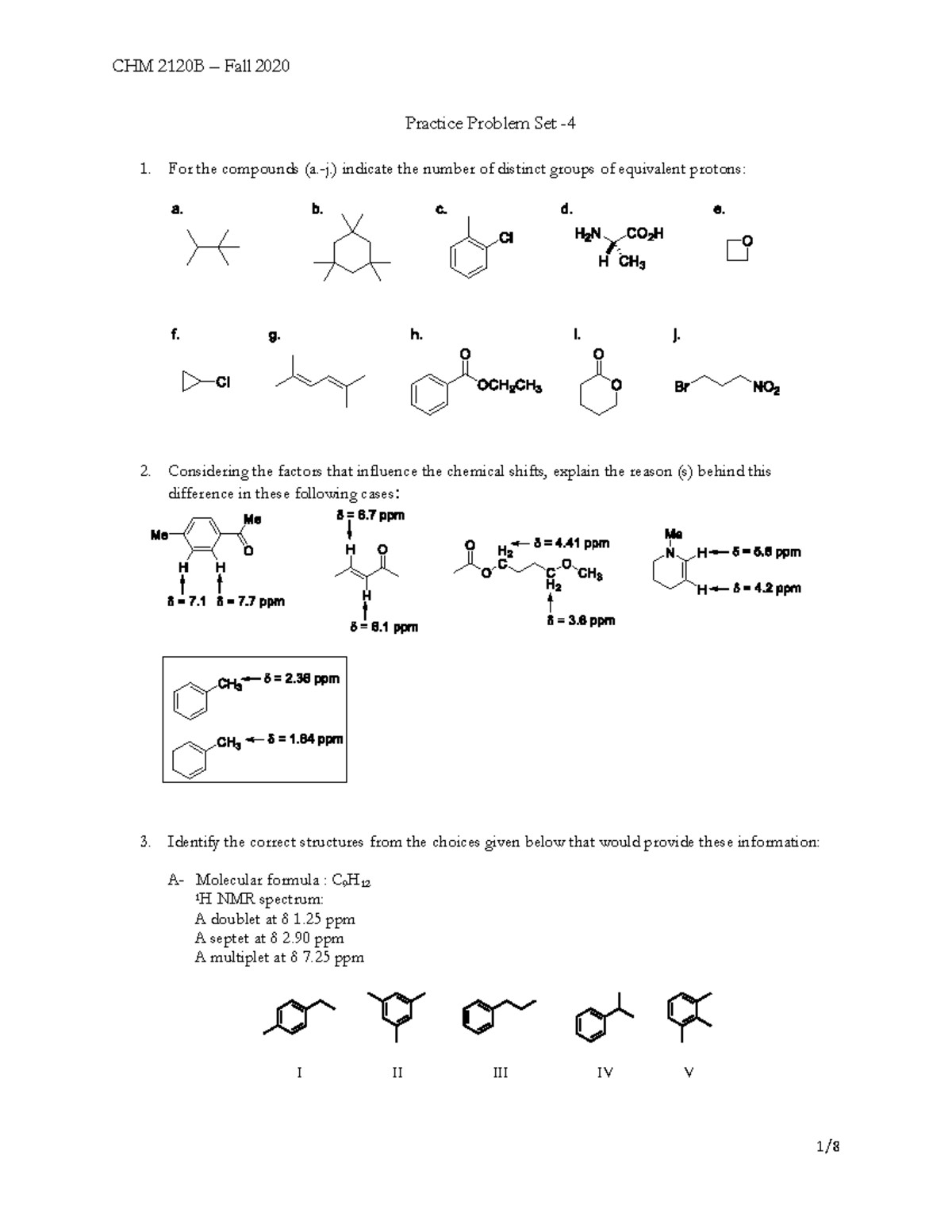Pb set-4 -practice - Warning: TT: undefined function: 32 Practice Problem Set - For the ...