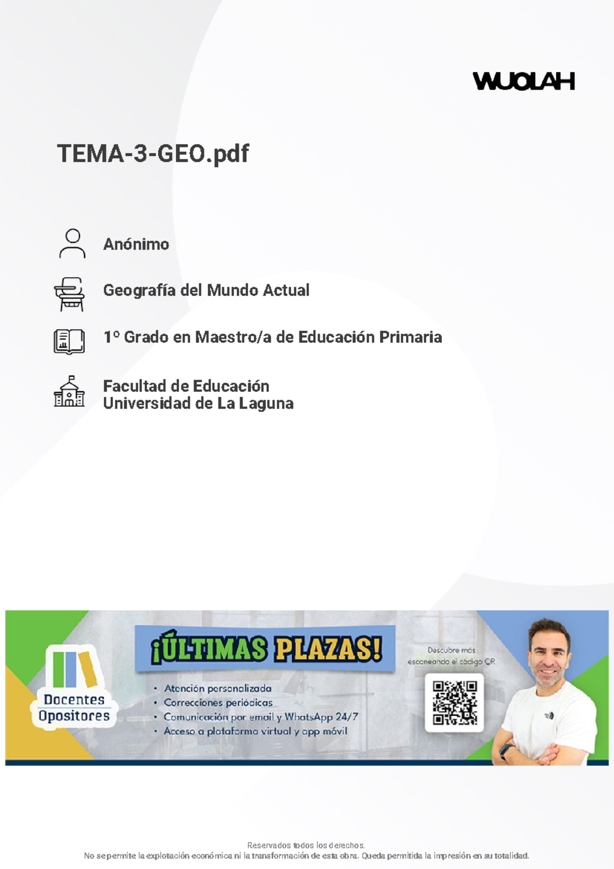 TEMA 3 GEOGRAFÍA - TEMA-3-GEO Anónimo Geografía del Mundo Actual 1º Grado en Maestro/a de ...