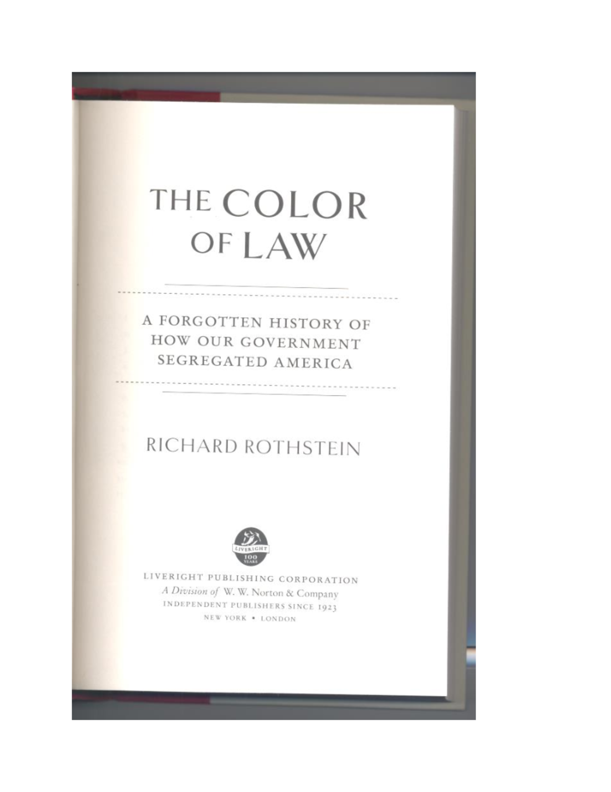 Color Of Law-Pref Ch 1 - Colour of law - THE COLOR OF LAW A FORGOTTEN ...