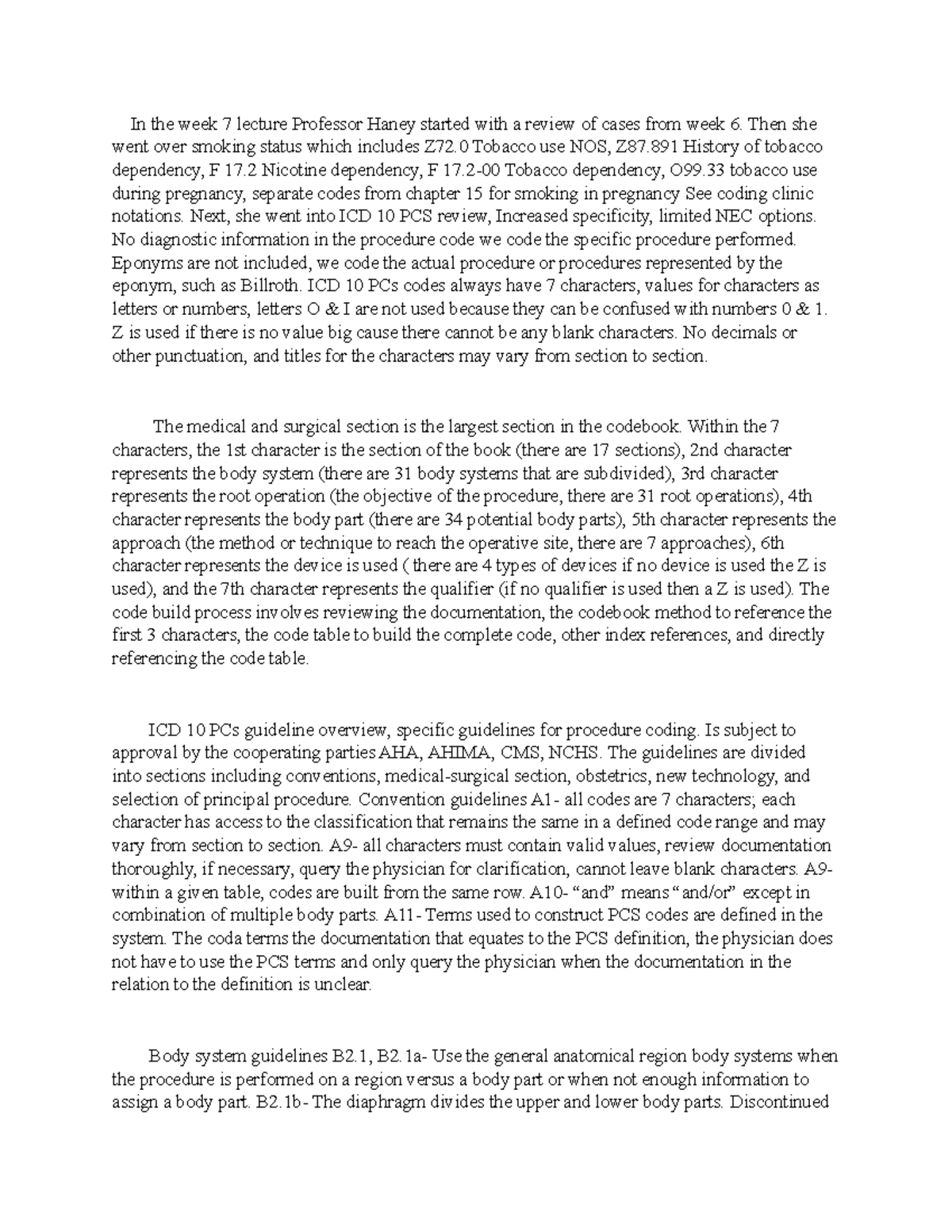 HIT 260 WEEK 7 lecture - In the week 7 lecture Professor Haney started ...