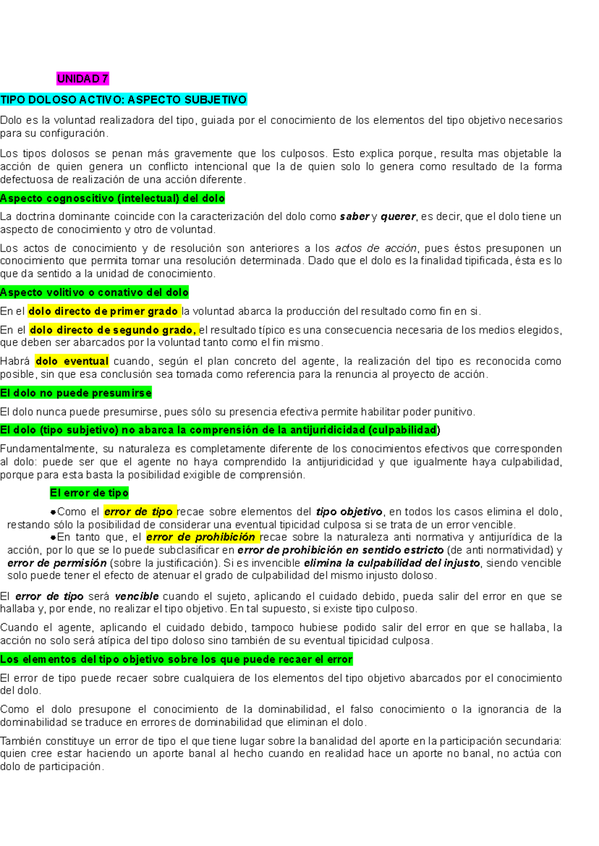 Parcial Penal - asdasdsad - UNIDAD 7 IPO DOLOSO ACTIVO: ASPECTO ...
