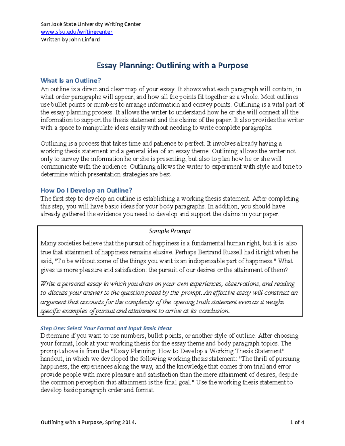 College Writing - Classwork/Summaries - San José State University ...