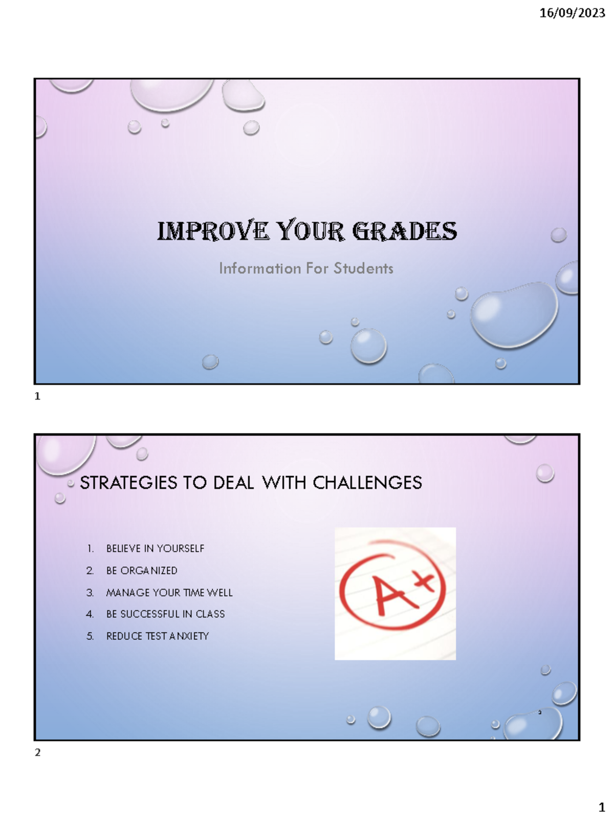 Improve your grades - IMPROVE YOUR GRADES Information For Students ...