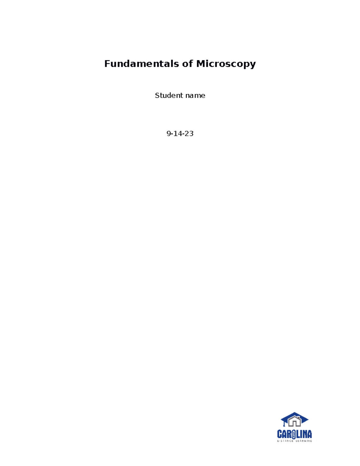 Bio 1 M2L1 Fundamentals of Microscopy - Fundamentals of Microscopy ...