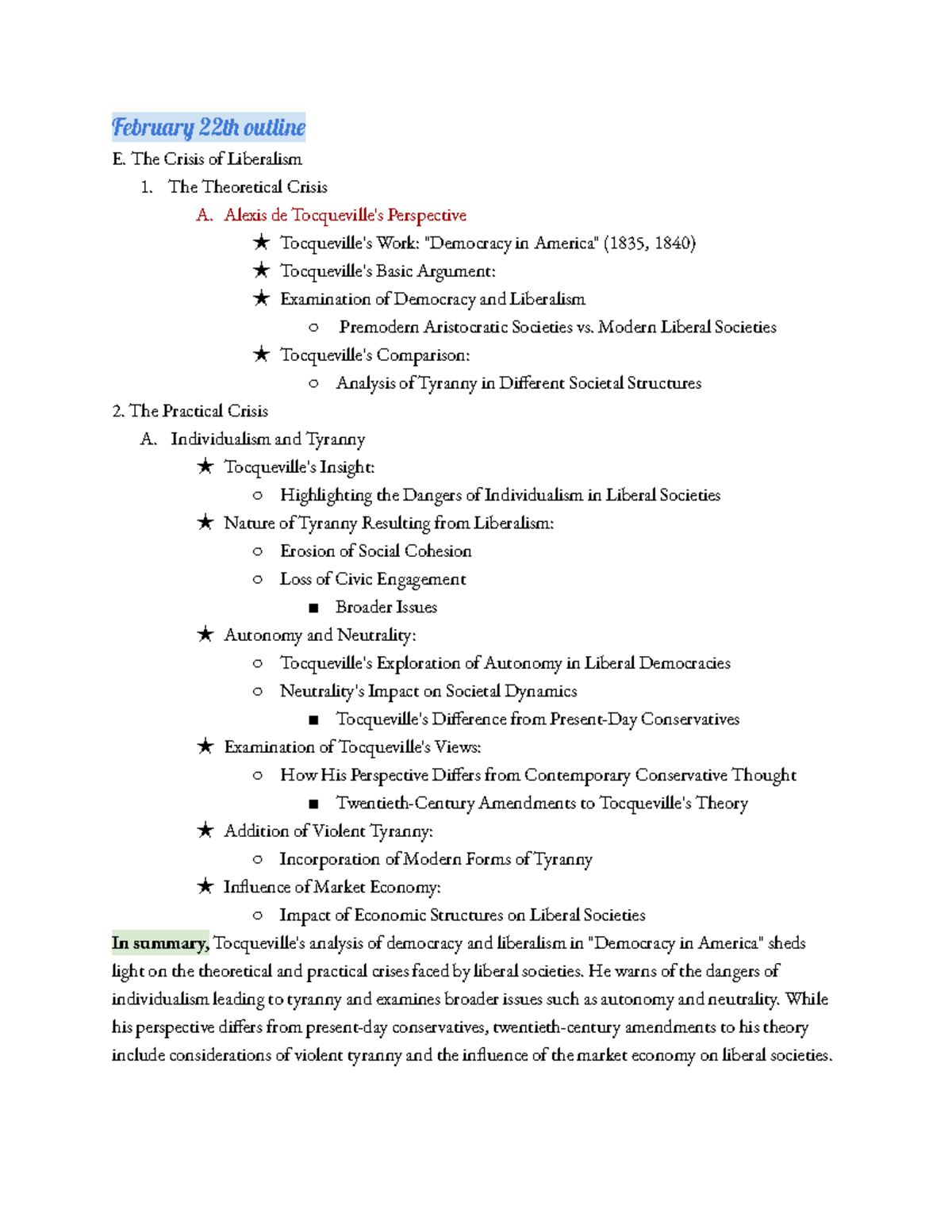 Exam one outlines - Summary Introduction To Political Theory - Februar ...