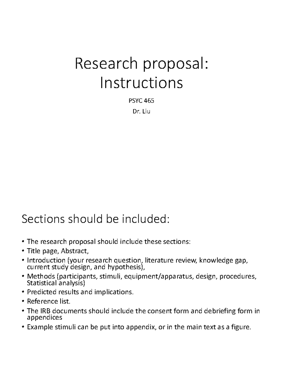 Research Proposal Instructions Review - Research proposal: Instructions ...