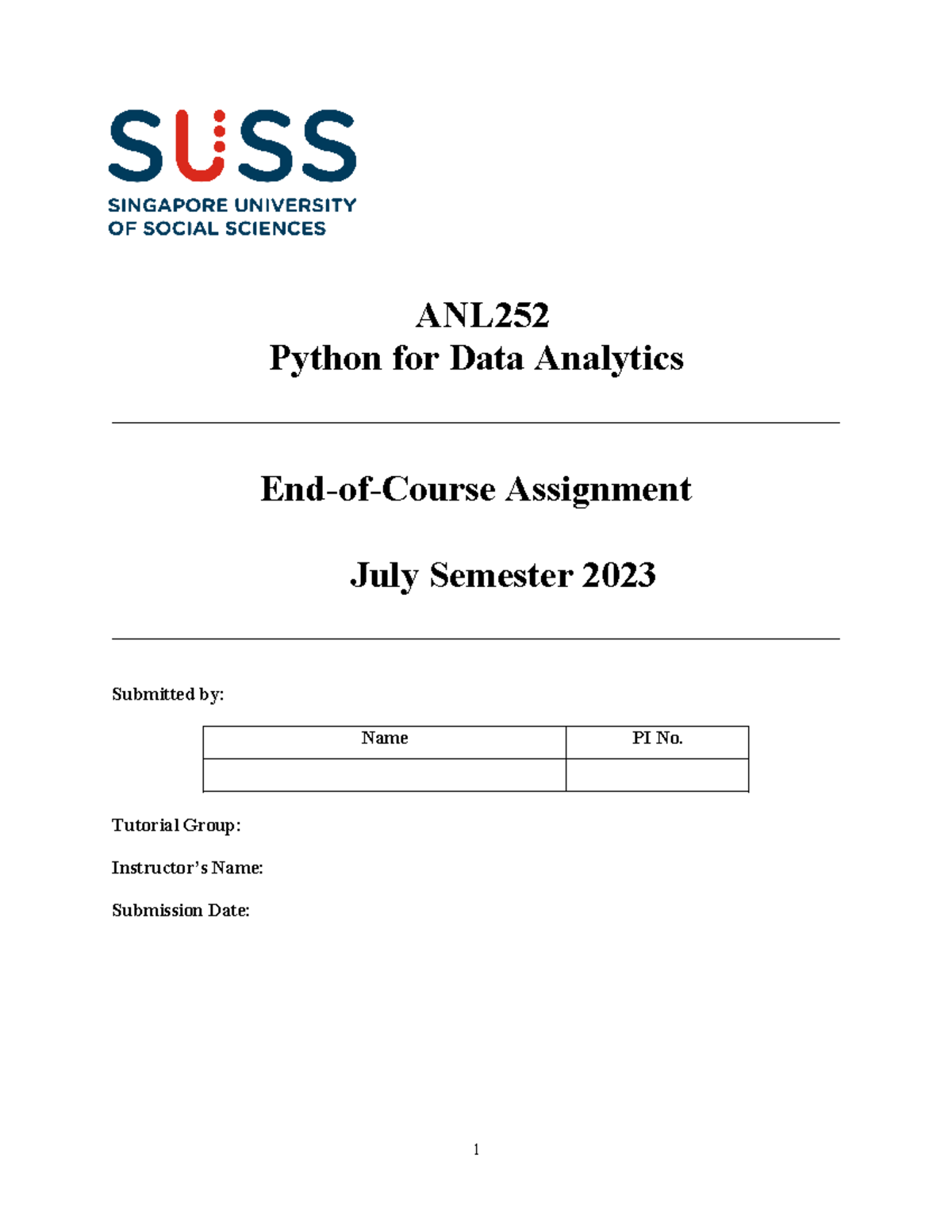 ANL252 ECA - ECA work for 2023 - ANL Python for Data Analytics End-of ...