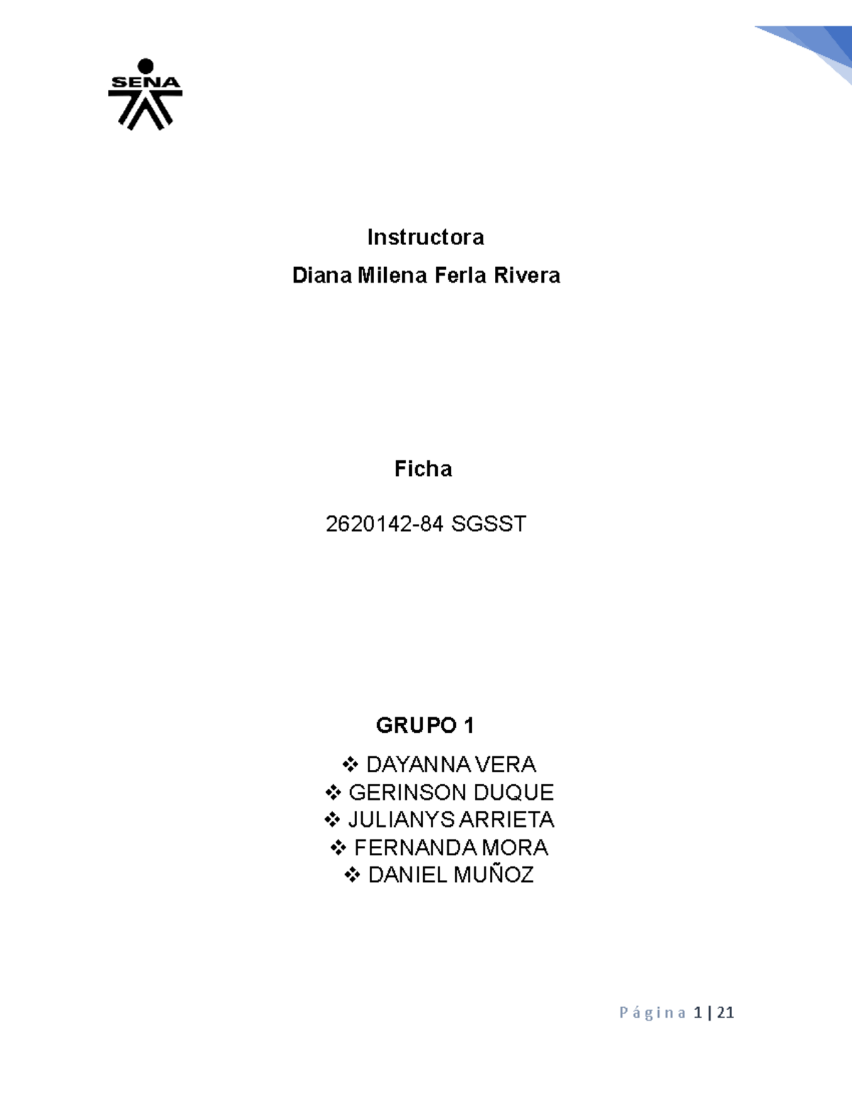 GUIA 2 Grupo 1 (1) - guia de pyp - Instructora Diana Milena Ferla Rivera Ficha 2620142-84 SGSST ...