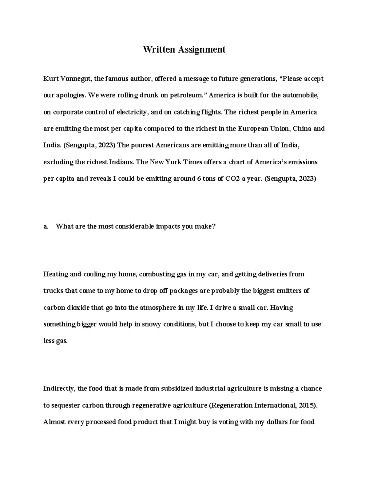 Unit 4 Written Assignment - Written Assignment Kurt Vonnegut, the ...