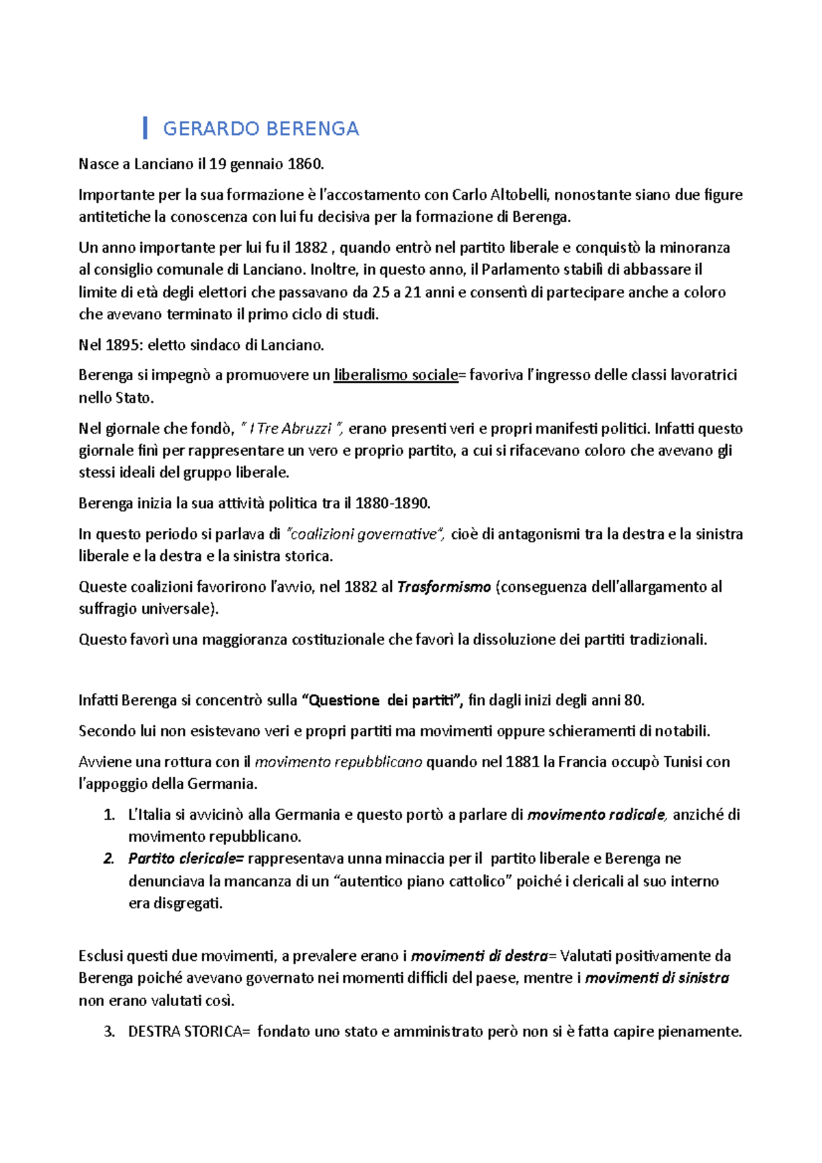 Gerardo Berenga - GERARDO BERENGA Nasce a Lanciano il 19 gennaio 1860 ...