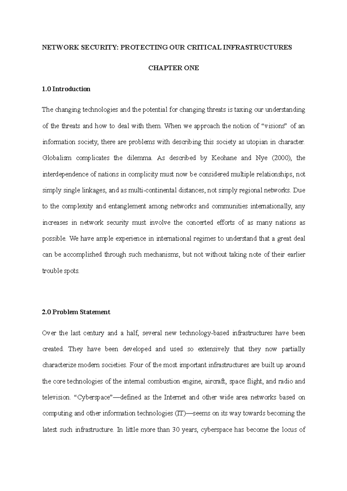 Work - Lecture notes 1-10 - NETWORK SECURITY: PROTECTING OUR CRITICAL ...