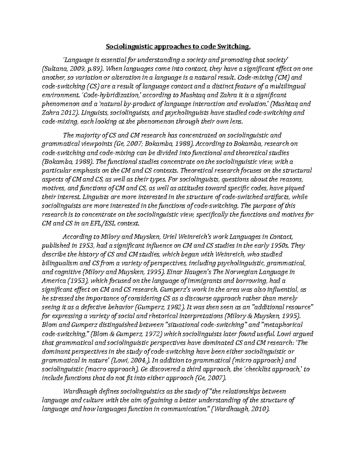 Bilingualism and code Switching in linguistics - English Language ...