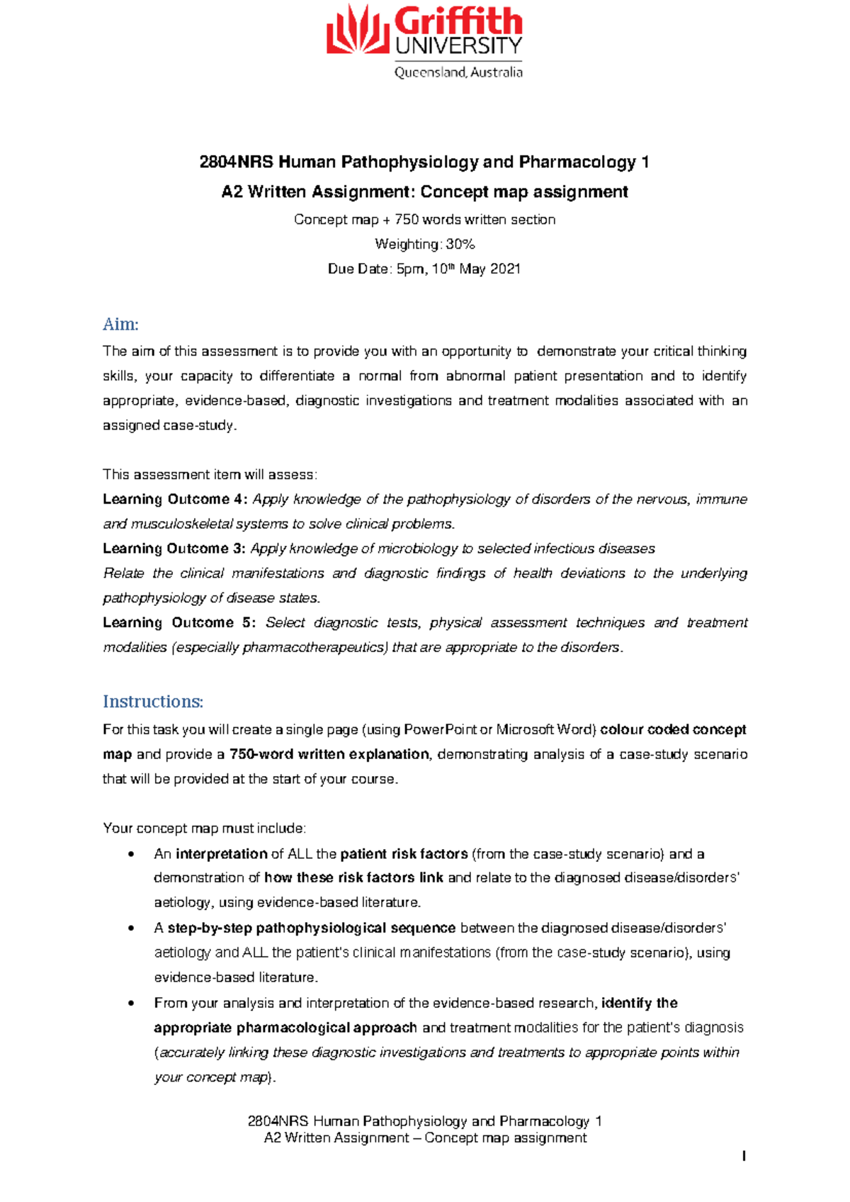 2804NRS A2 final.Marking criteria and rubric Final - 280 4NRS Human ...