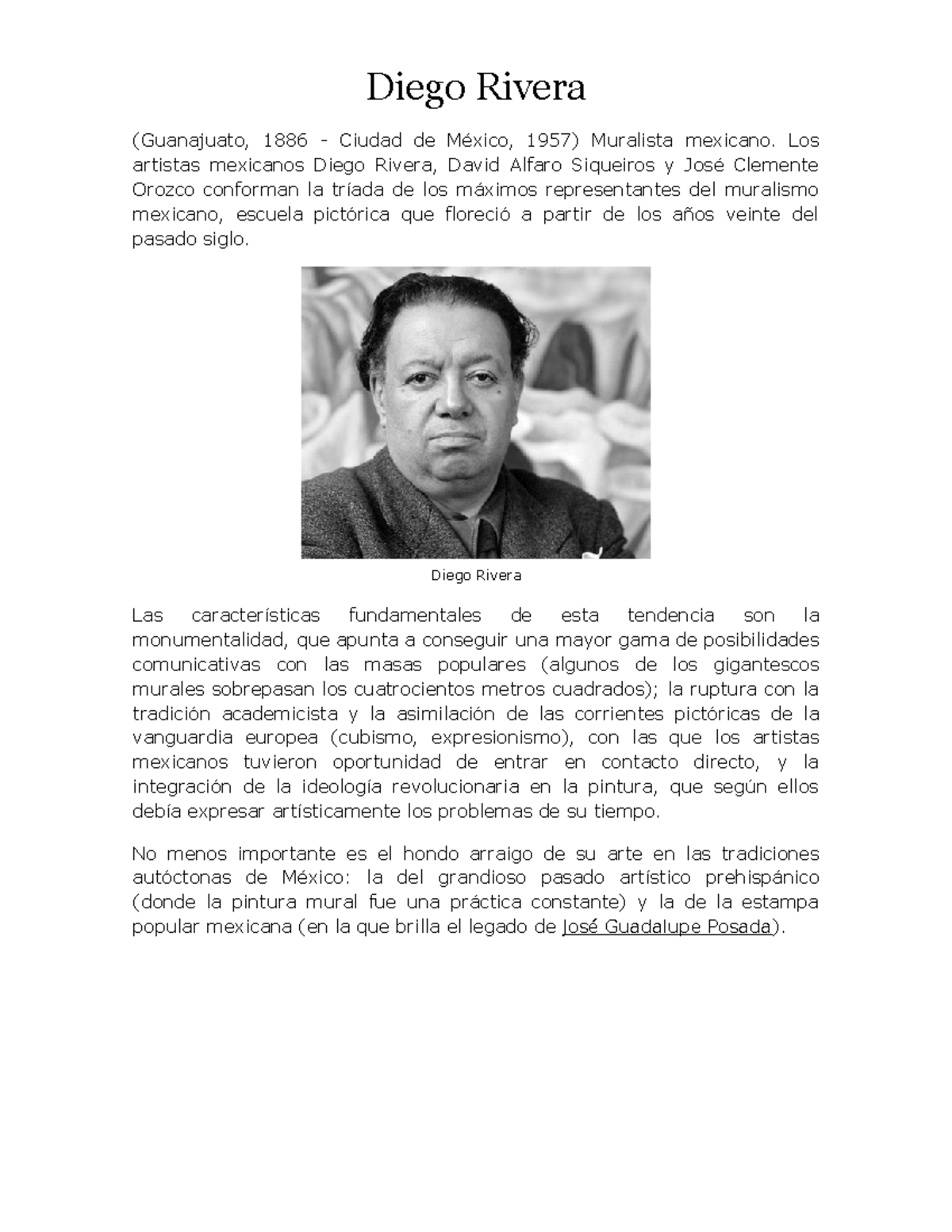 Biografia diego rivera, jose clemente, david alfaro, manuel ponce ...