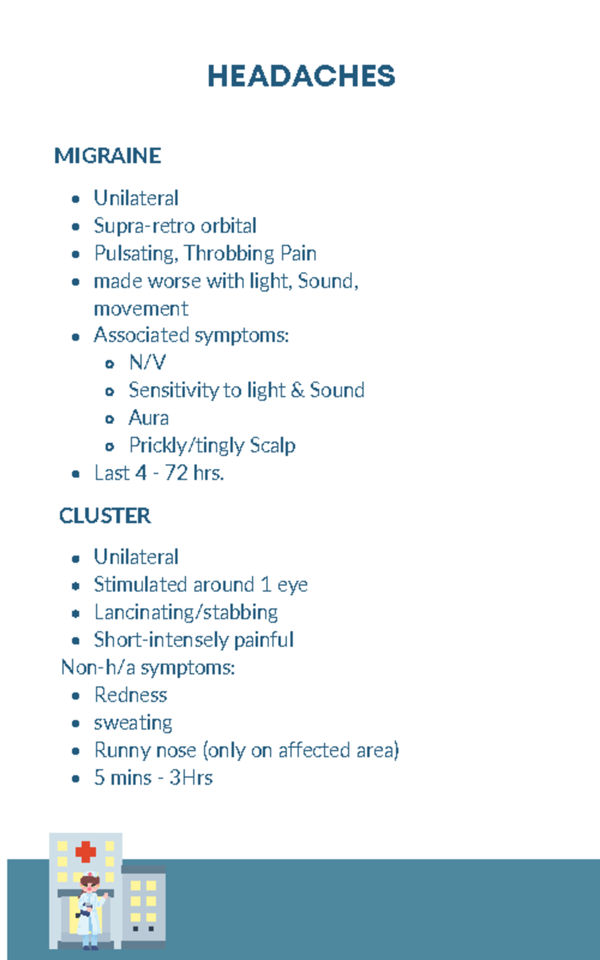 MED SURG Study 2 - Med surg comprehensive notes - HEADACHES MIGRAINE ...