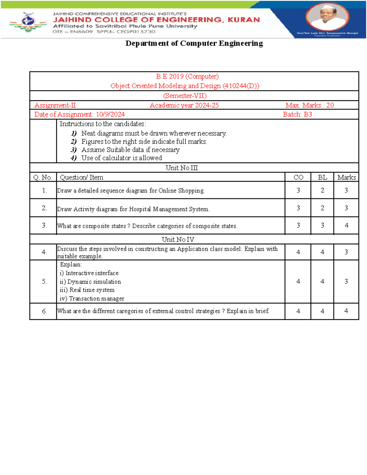 OOMD Assig-2 (Batch B1)2024-25 - Department of Computer Engineering B ...