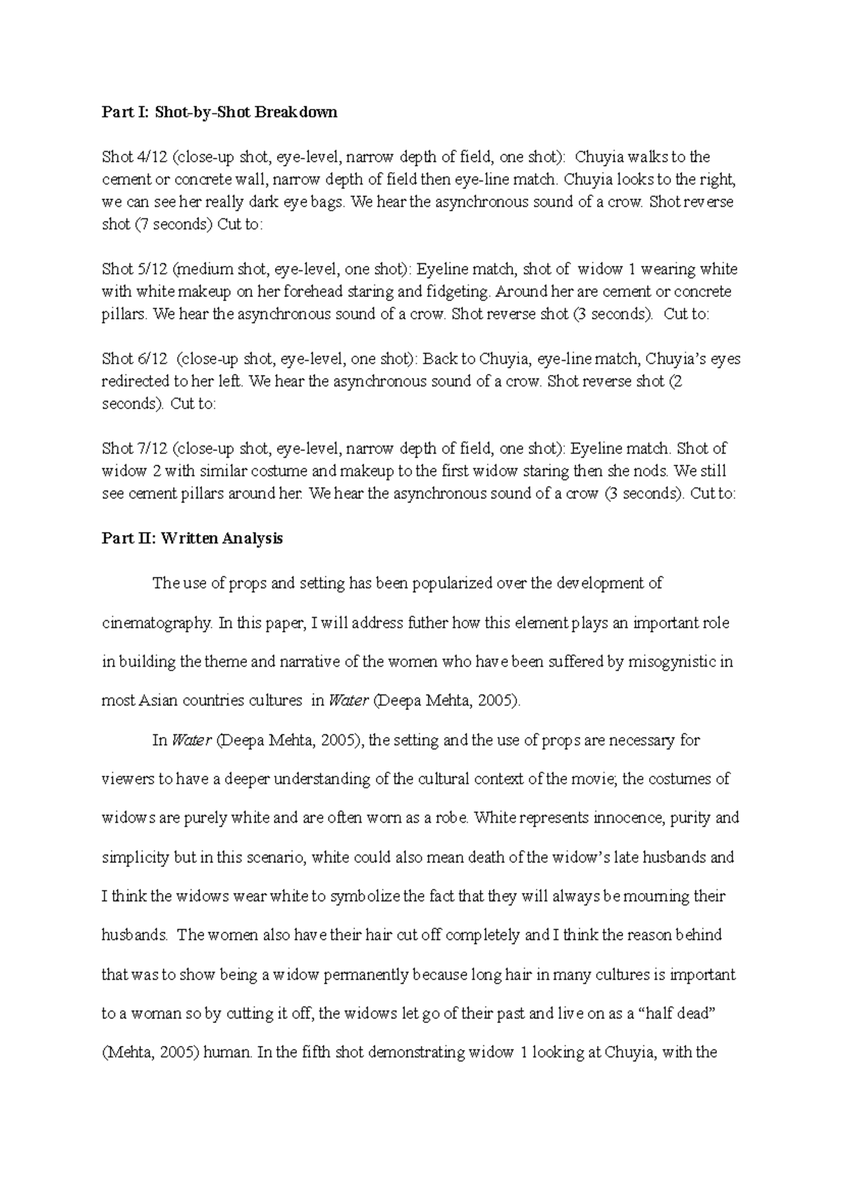 Shot-by-shot analysis notes and review - Part I: Shot-by-Shot Breakdown ...