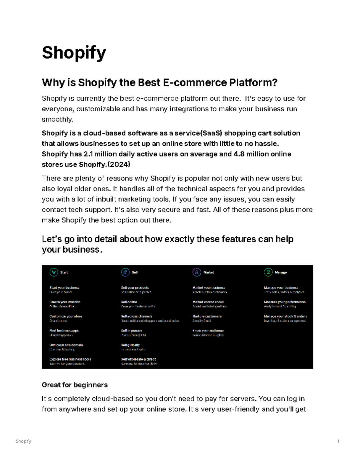 Shopify - Product management case study - Shopify Why is Shopify the ...