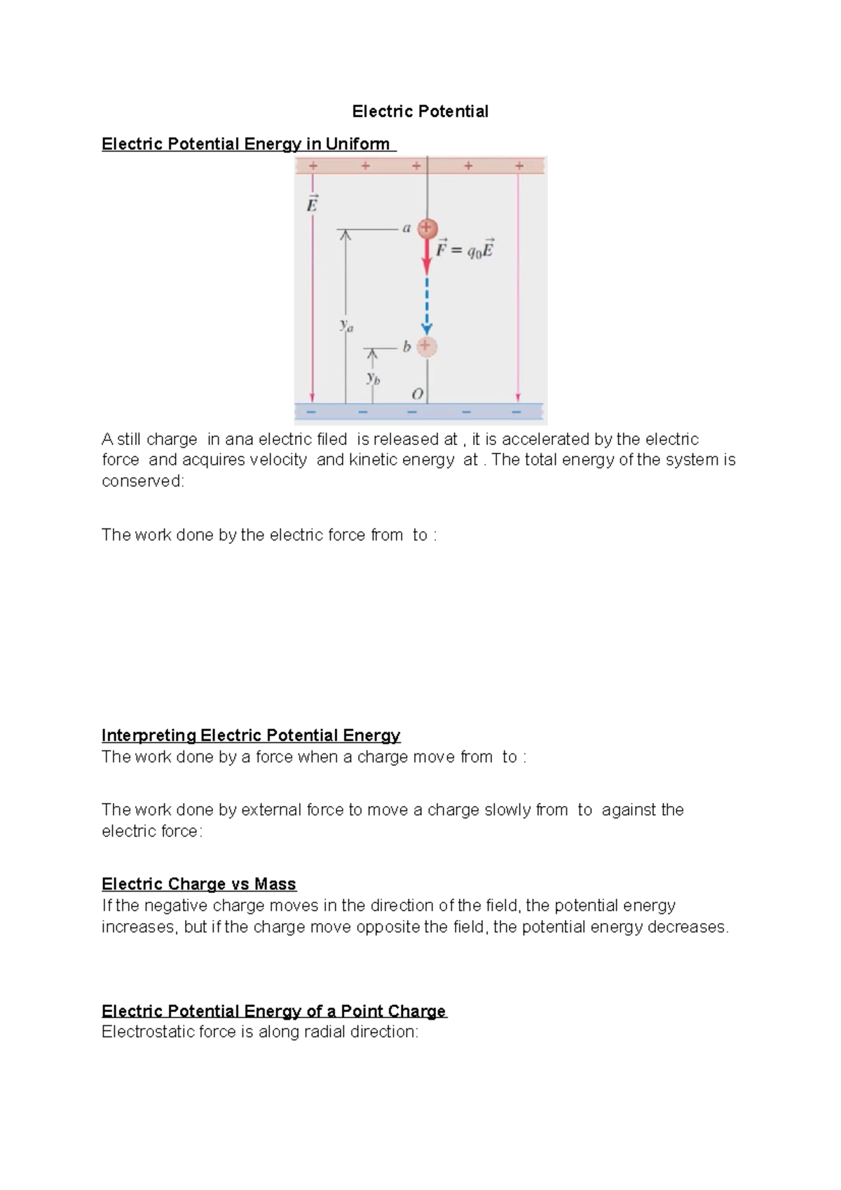 Lecture 3 - Electric Potential - Electric Potential Electric Potential ...