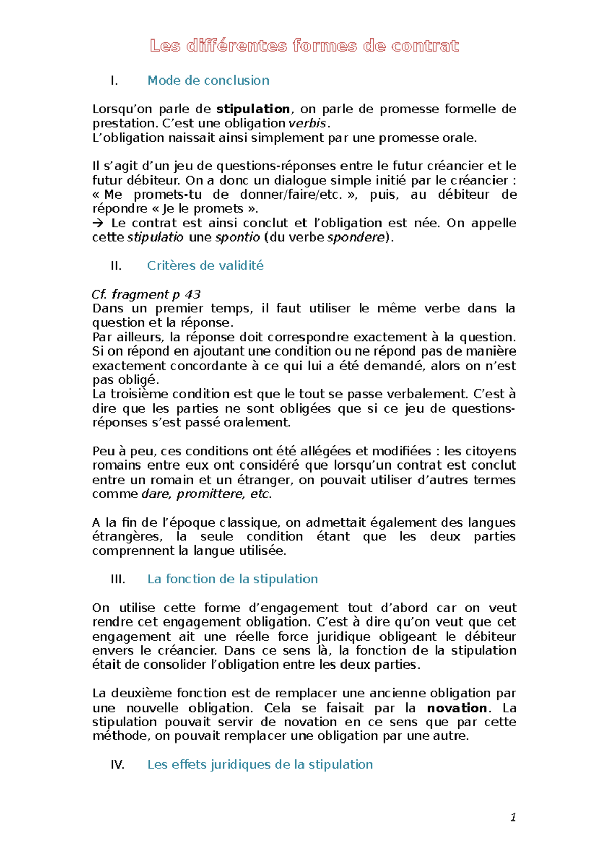 3. Les différents types de contrat - I. Mode de conclusion Lorsqu’on ...