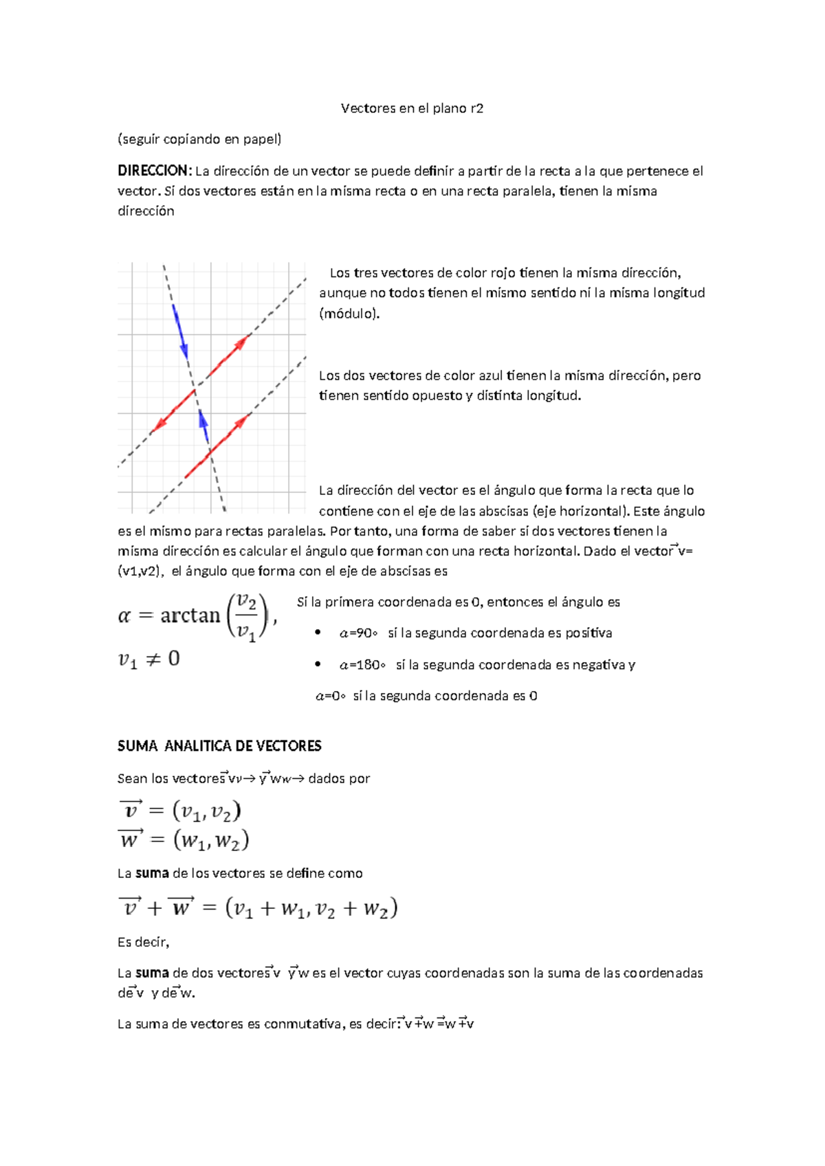 Vectores en el plano r2 - Vectores en el plano r (seguir copiando en ...
