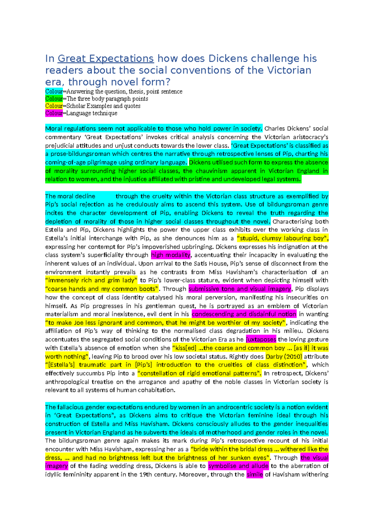 English AT2 yr 12 - Mod B Great expectations essay - In Great ...