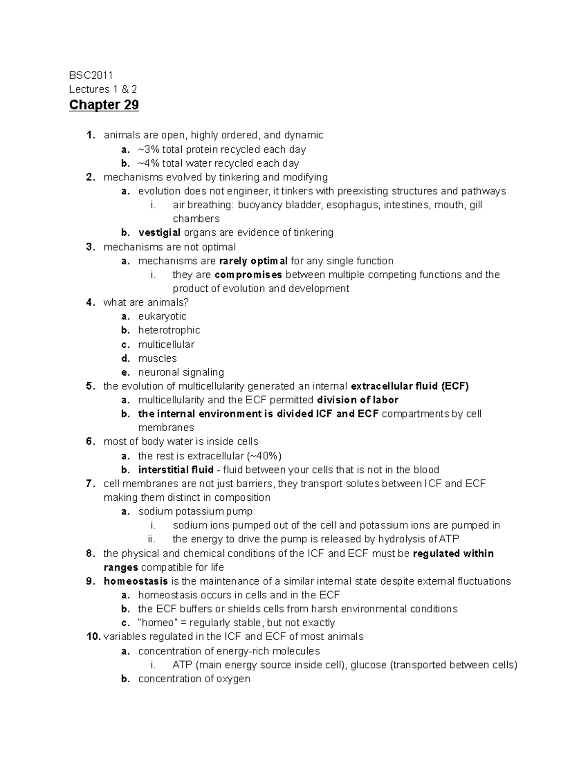 Lecture notes, lectures 1-5, section 2 - Chapters 29 & 34 - BSC2011 ...