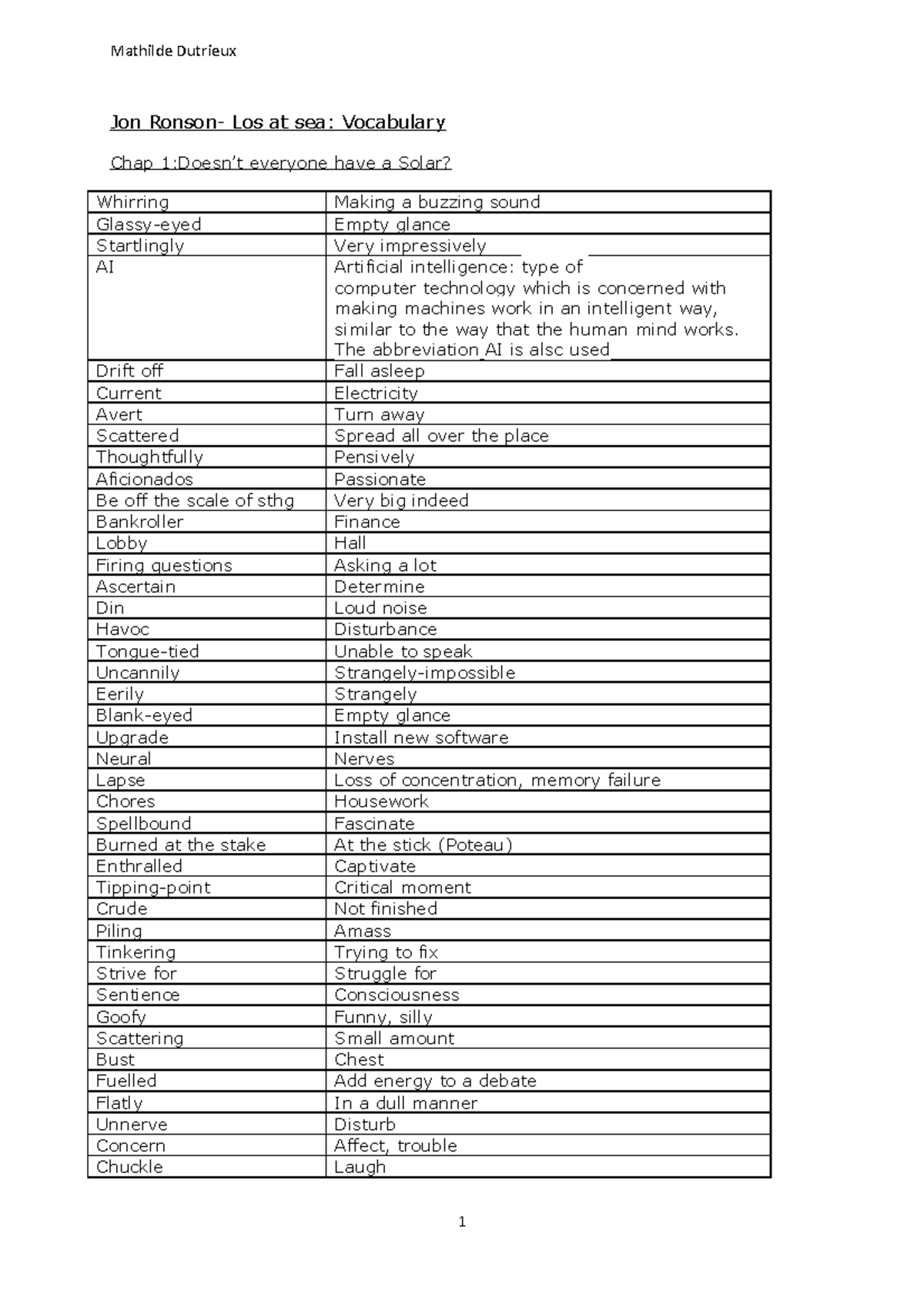 Vocabulary Jon Ronson- Lost at sea - Jon Ronson- Los at sea: Vocabulary ...