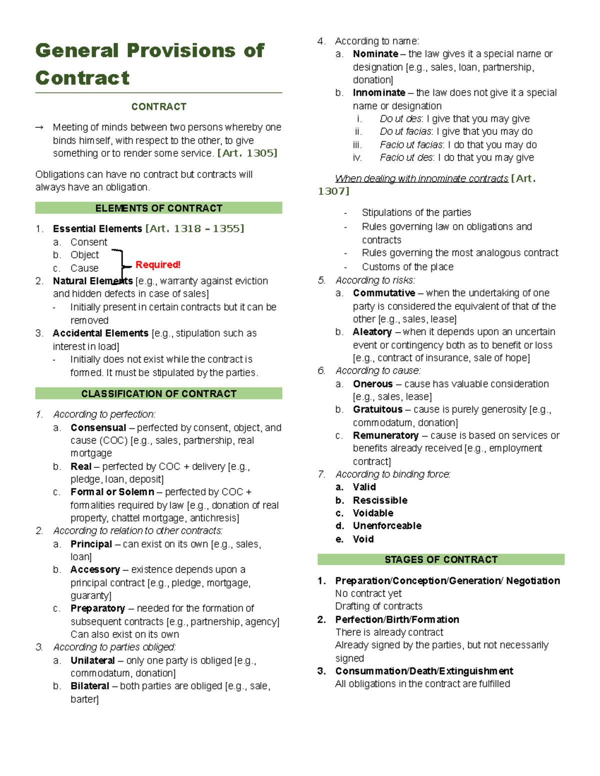 General Provisions of Contract - General Provisions of Contract ...