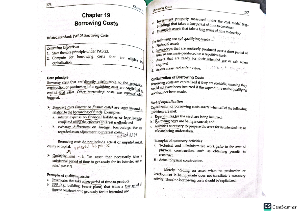 Borrowing cost - BS accountancy - Studocu