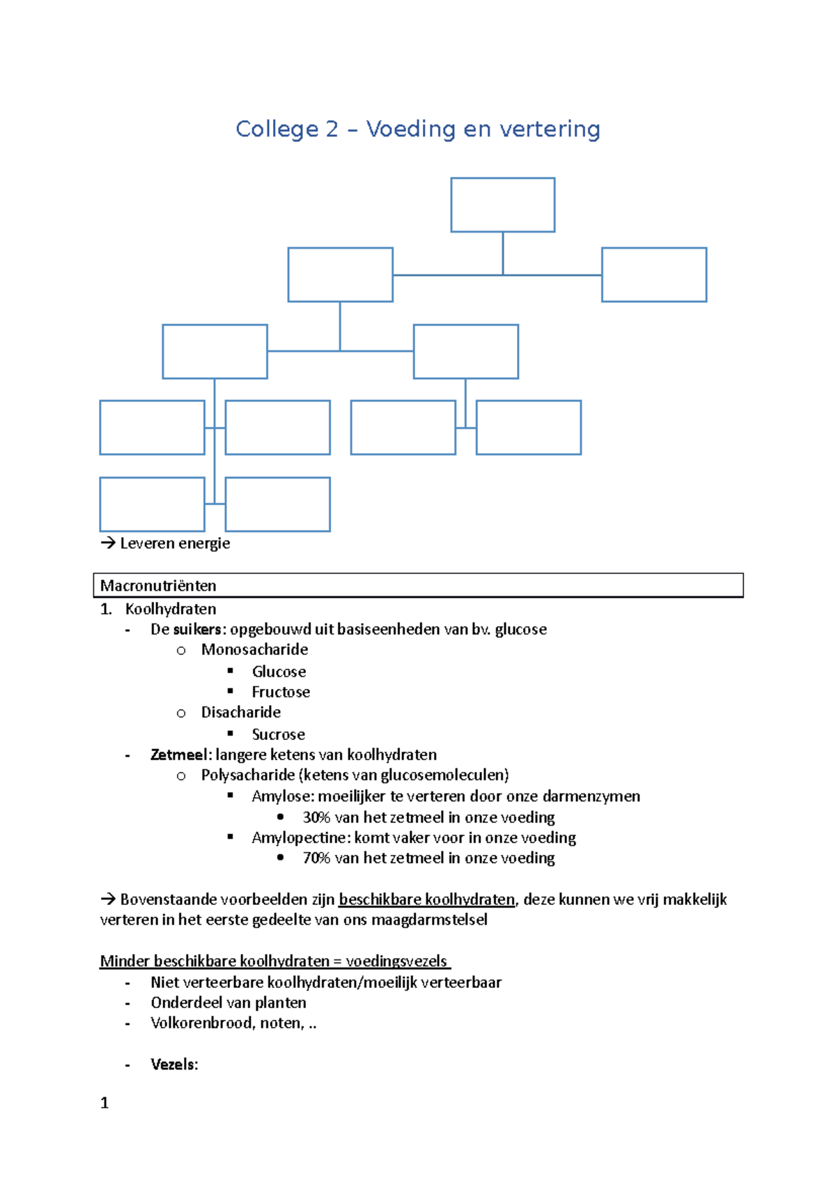 College 2 - Voeding en vertering - College 2 – Voeding en vertering ...
