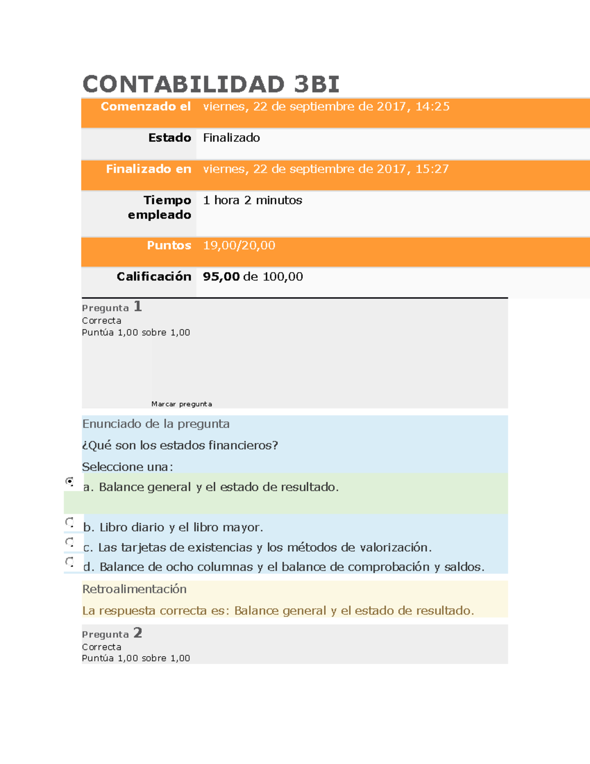 Examen Contabilidad 3BI - CONTABILIDAD 3BI Comenzado el viernes, 22 de ...
